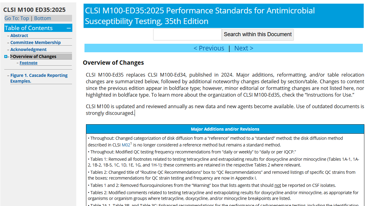 CLSI M100 ED35の検索が使いにくい - GIM x Infection